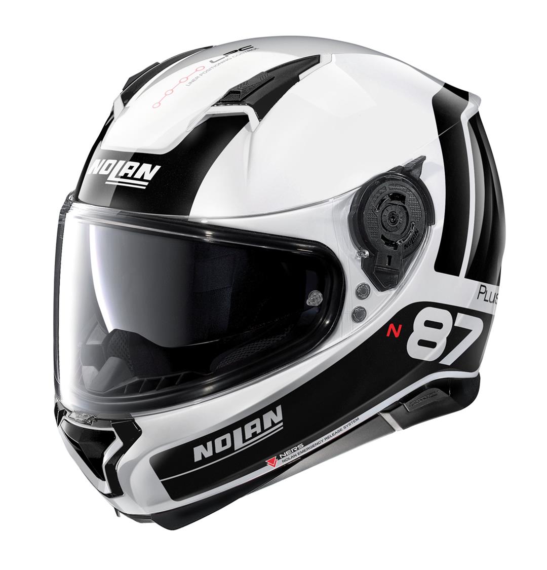 Nolan N87 Plus Full Face Helmet - white/black - XS only – Kiwi Rider Shop